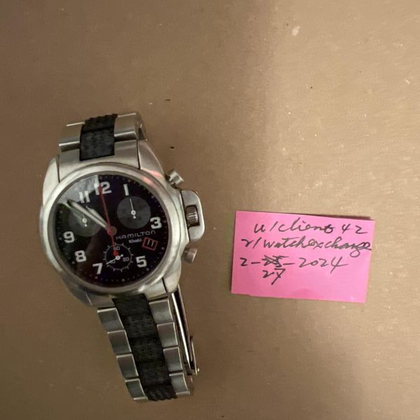 [WTS] Hamilton Khaki 6303 Field Quartz Chronograph Crown Guard Midsize ...