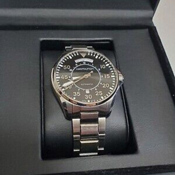 H64615135 Hamilton Khaki Aviation Pilot Day Date Automatic Watch Round Case | WatchCharts