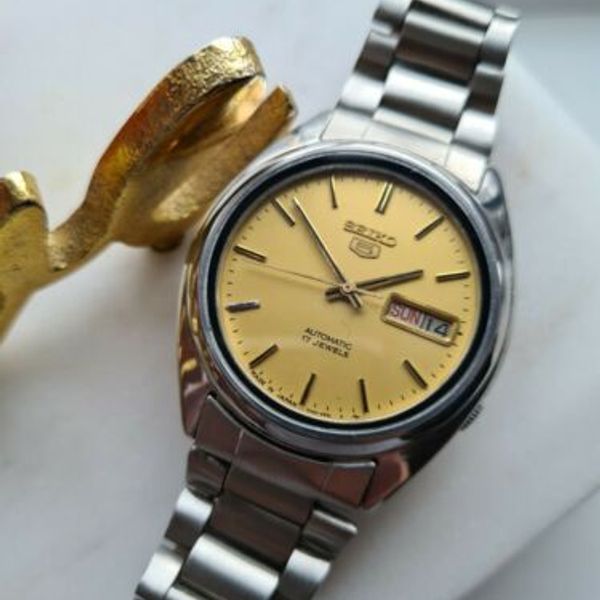 Vintage Gold 1981 SEIKO 5 Men's Japan Automatic Watch 7009-876A ...