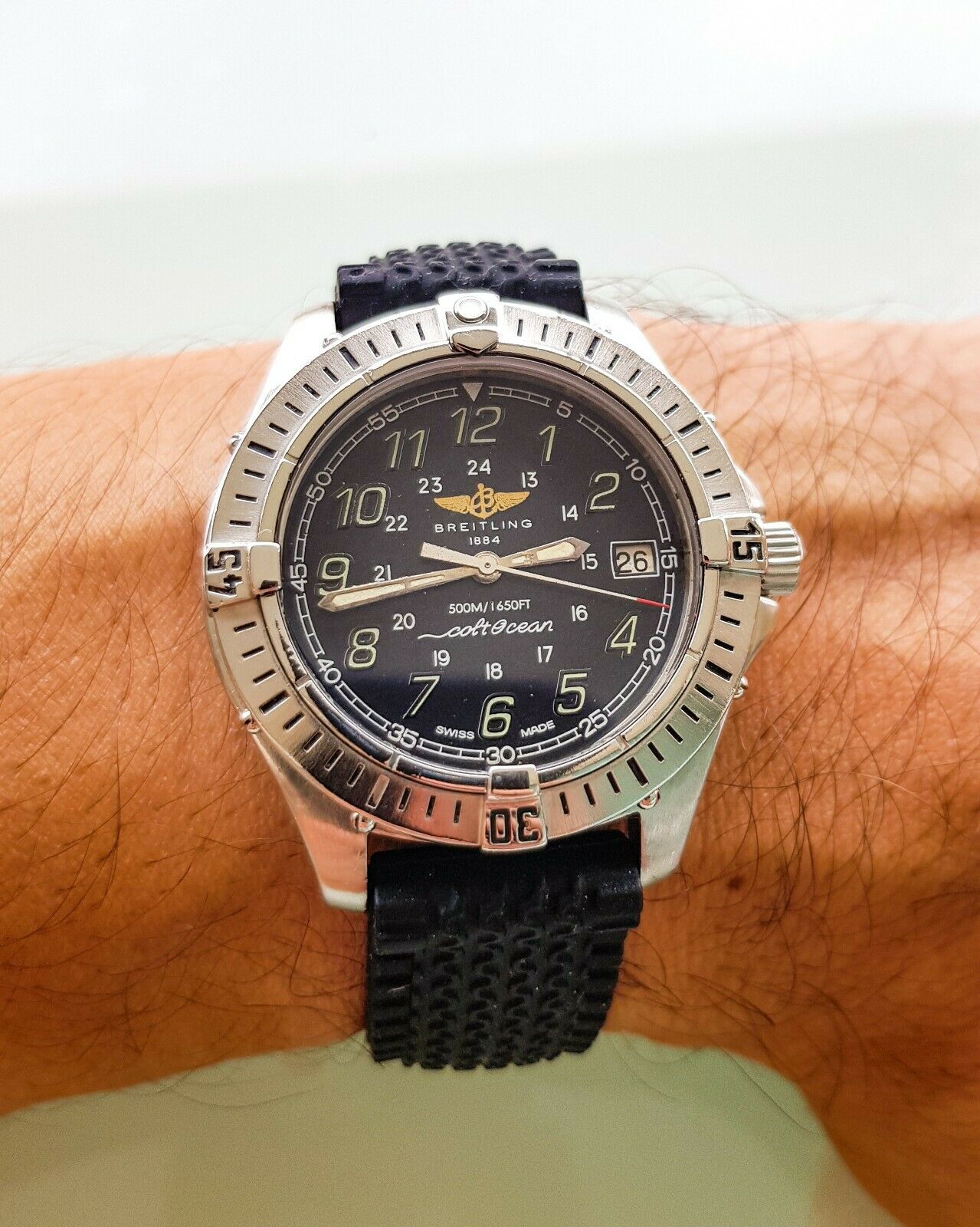 Breitling Colt Ocean 500 mts Men's Black Watch - A64350 - QUARTZ ...
