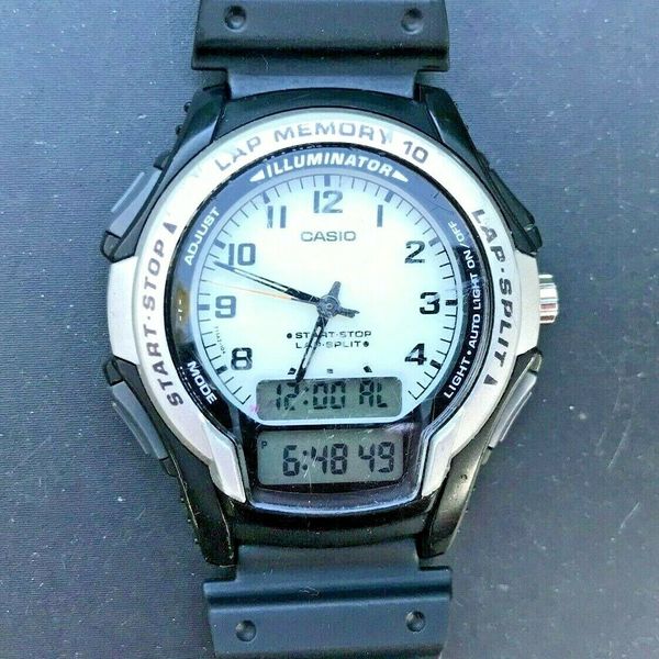 CASIO WS-300 (2329) Lap Memory 10 Lap Split Illuminator 40mm watch ...
