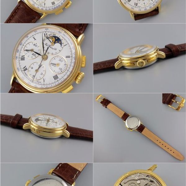 SOLD RARE Ed Heuer & Cie 125th anniversary date & moonphase chronograph ...