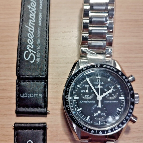 Moonswatch mod Mission to the Moon in stainless steel case ...