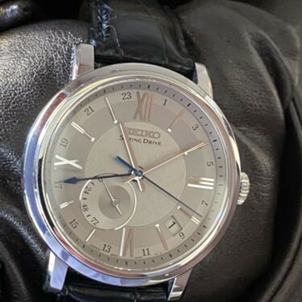 Seiko GMT Spring Drive SNR015 with new extra blue croc strap 41 mm ...