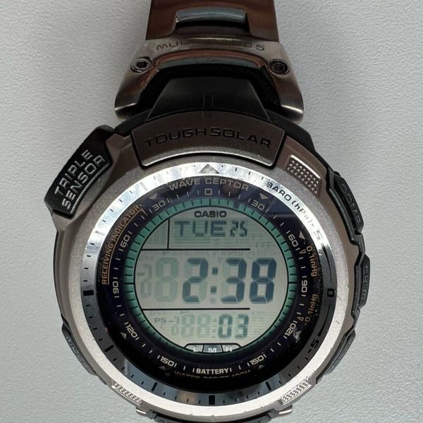 Casio PAW-1300T Solar Pathfinder with Titanium Band - Vintage, Rare and ...