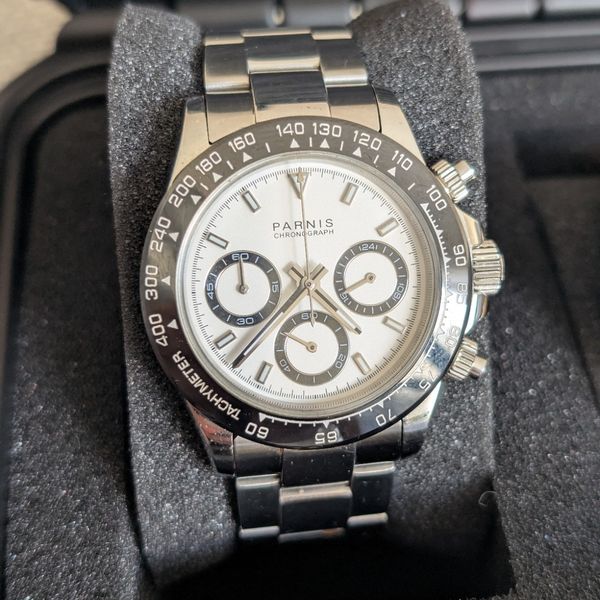 Parnis Chronograph Watch Seiko VK63 Movement All Stainless Steel Build ...
