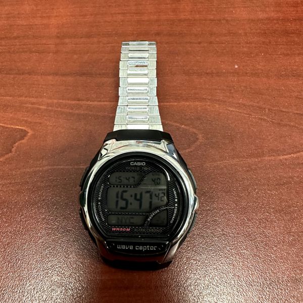 Casio Wave Ceptor Men's Quartz World Time Black Resin 42mm Watch WV58A ...