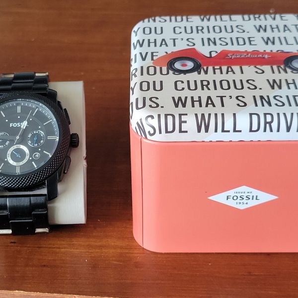 Fossil FS4552 Machine Chronograph Black Stainless Steel Watch ...