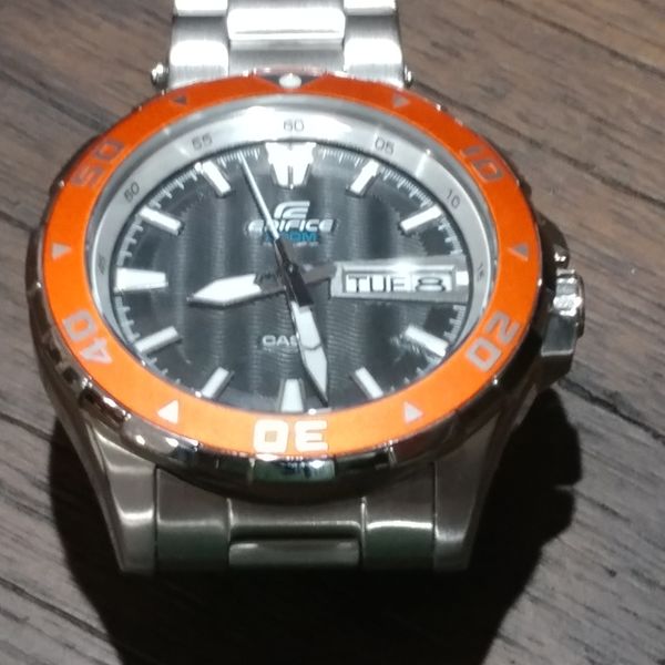 FS: Casio Edifice Orange Accent Bezel (Planet Ocean Homage). Full Kit ...