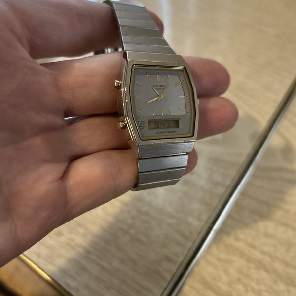 Working beautifulVintage Seiko H601-5479 Men's Dual Time Watch Ani-Digi new band | WatchCharts ...