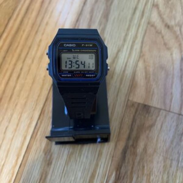 Casio F91W-1 Classic Resin Strap Digital Sport Watch Black Band ...