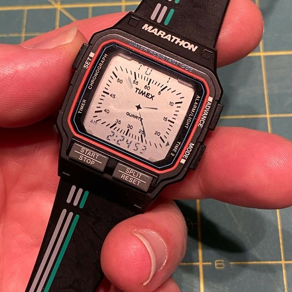 Nice Rare Vintage 1985 TIMEX Marathon Men's Digital Dual Time Watch ...