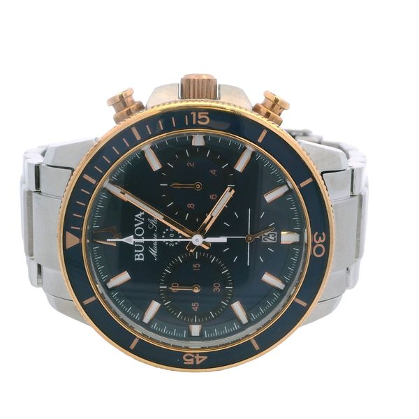 Bulova Marine Star Chronograph 98B301 Blue Dial 45mm Steel Watch ...