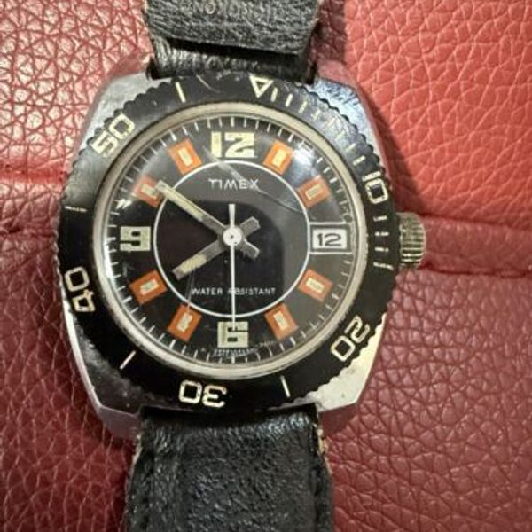 1970â s Vintage TIMEX DIVER RARE WATCH 31mm Mechanical Runs ! Estate ...
