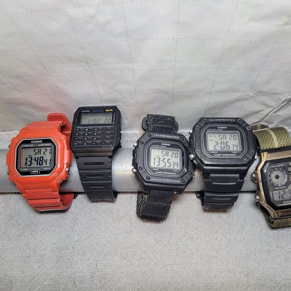 Casio Watch Lot of 9 w/ New Batteries. Models: 3234, 3363, 5125, 3416 ...