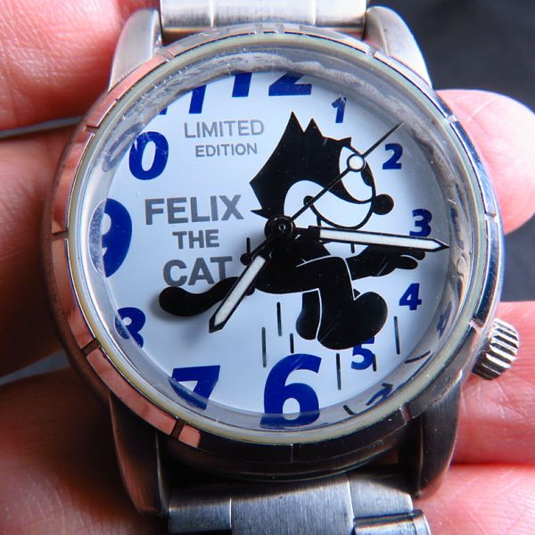 LIMITED EDITION 2000 FELIX THE CAT MOVING TAIL MANUAL WINDING MEN WATCH ...