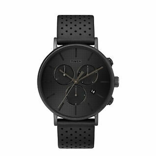 Timex Fairfield Supernova Chrono 41mm Leather Strap Black Watch ...