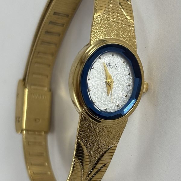 Elgin Woman's Gold Tone Quartz Watch EK744-007 5Y30 WORKS w/ new ...