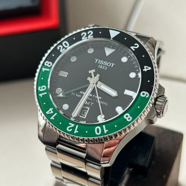 Mens Watch Tissot Seastar 1000 Quartz Sprite Bezel GMT 2025 T120.852.11 ...