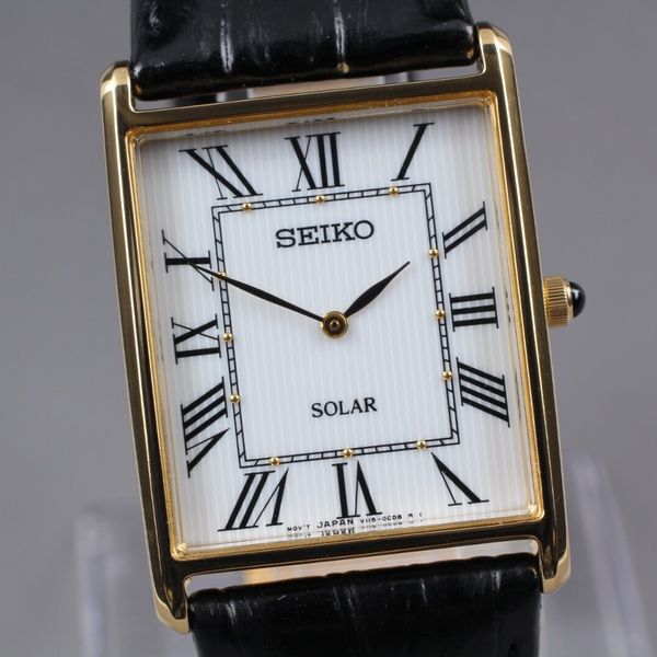 SEIKO Solar SUP880 Tank Quartz Watch with Box and Papers | WatchCharts ...