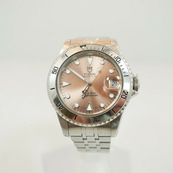 Tudor Submariner Auto 36mm Steel Watch Date With Salmon Dial 75190 ...