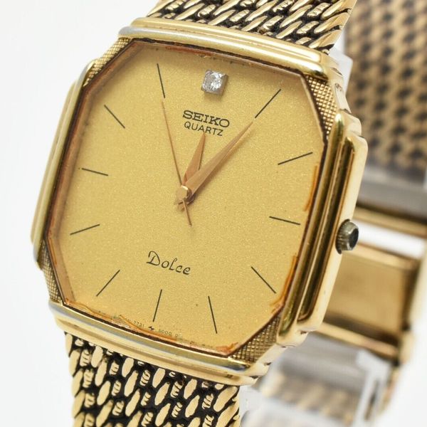 [EXC+4] Seiko Dolce 7731-5000 Gold Quartz Square Men's Watch From JAPAN | WatchCharts Marketplace