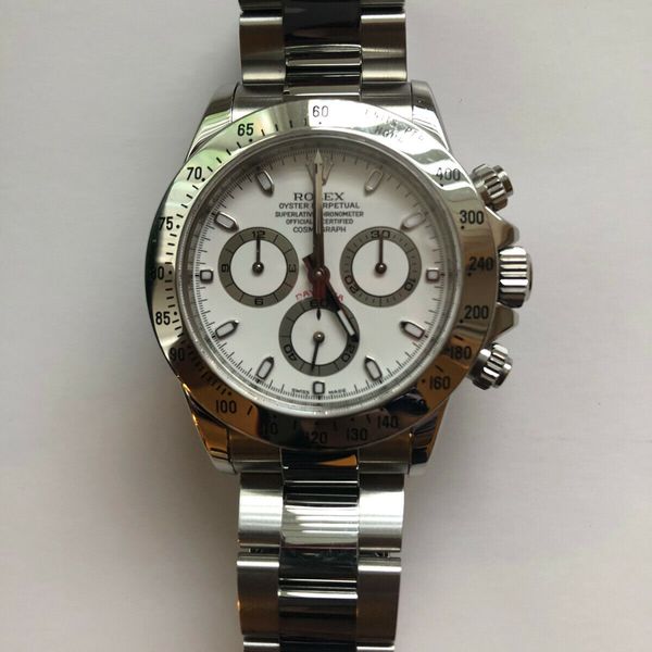 Polished Rolex Daytona Stainless Steel & Chronograph Watch & Box M ...
