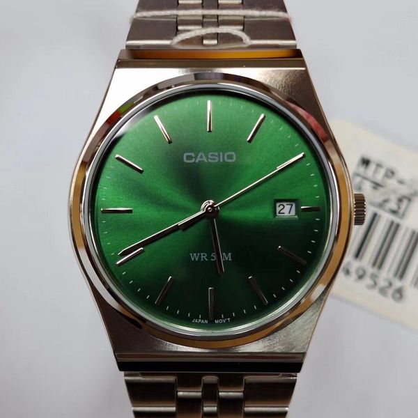 Casio MTP-B145D-3A Green 35mm Quartz Stainless Steel Men's Watch MTP ...