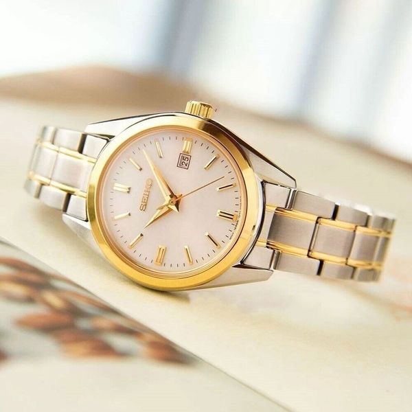 Seiko SUR312P1 Conceptual Two-Tone Gold Analog Stainless Steel Quartz ...
