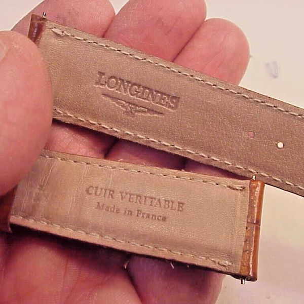 Vintage NOS Longines Watch Strap Band Light Brown 21mm w Stainless Logo ...