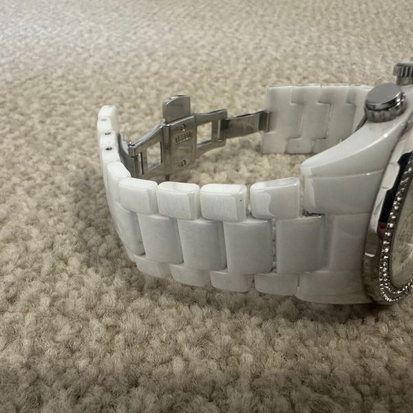 emporio armani ar1456 ceramica white mother of pearl chronograph ladies ...