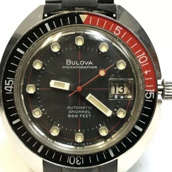 VINTAGE BULOVA SNORKEL OCEANOGRAPHER AUTOMATIC 666 FEET WRIST WATCH ...