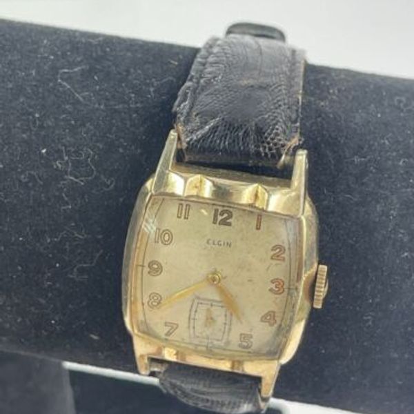 Vintage Elgin Square 15 Jewel Men's Wristwatch 10k RGP 554 Movement ...