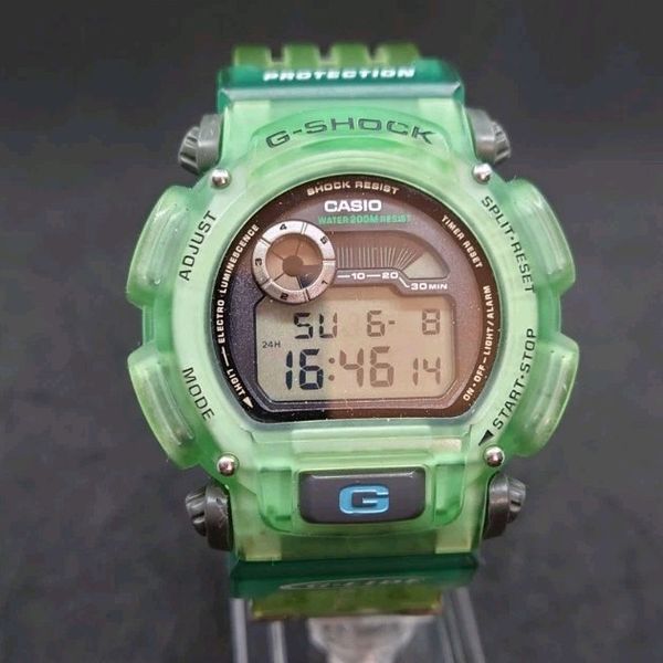 1997 Casio G-Shock SurfTimer G-lide DW-9000-3V MOD 1627 Green | WatchCharts Marketplace