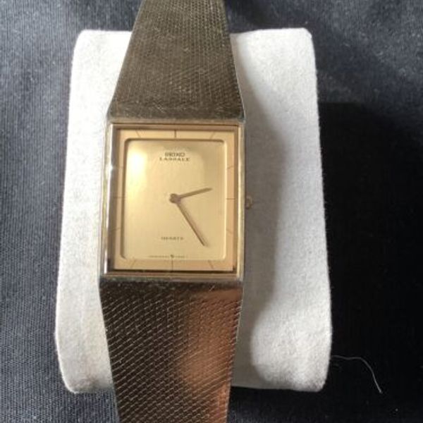 SEIKO LASSALE 8420-6179 ULTRA THIN DAMAGED DIAL see Photo ! New Battery ...