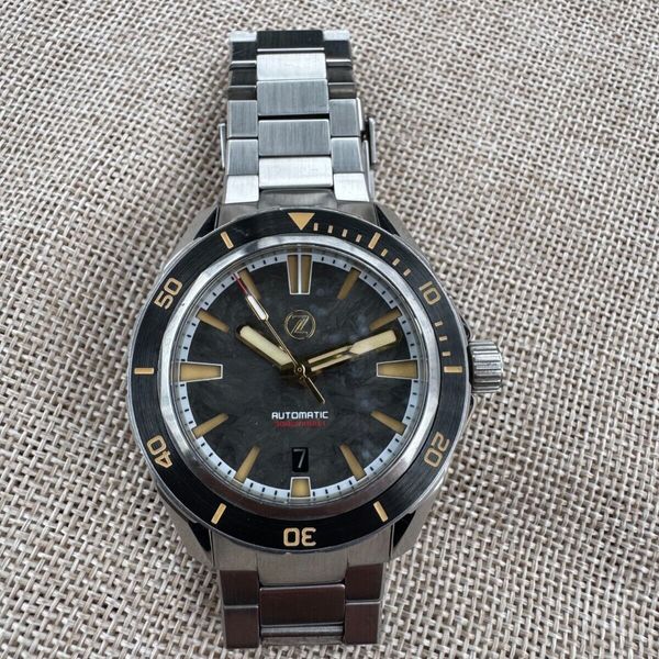 Zelos Swordfish Automatic Dive Watch Limited Edition Forged Carbon 300m ...
