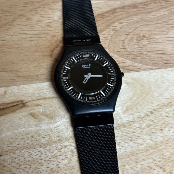 Vintage Swatch Skin AG 1999 Ultra Thin Watch Explorer Dial Mesh ...