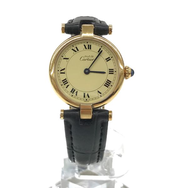 Good Condition Cartier CARTIER Vermeil Quartz Roman Index Wristwatch ...