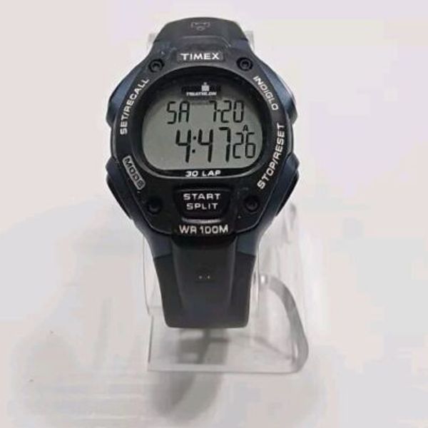 Timex Ironman Triathlon Digital Watch Black Band WR 100M 30 Lap Mem ...