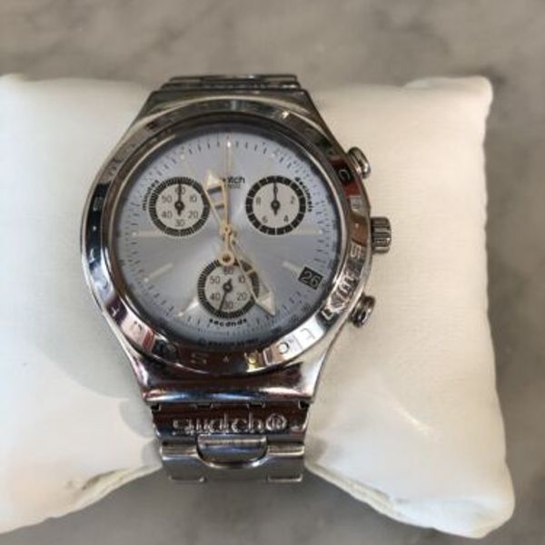 Swatch Irony Chrono, Men's Watch, Blue, Ice Silver | WatchCharts ...