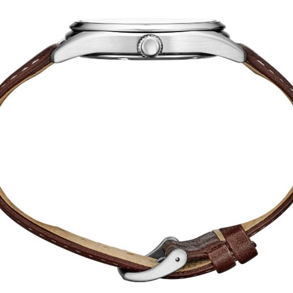 Seiko Essentials Green Sunray Dial Brown Leather Strap Men's Watch ...