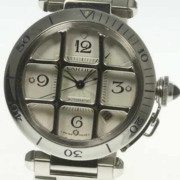 CARTIER Pasha Grid 38 W31040H3 Silver Dial Automatic Men's Watch_493678 ...