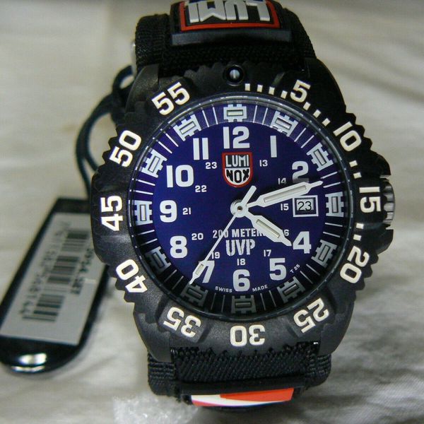 SCOTT CASSELL LUMINOX 3954 PC CARBON CASE UVP BLUE DIAL WATCH ...