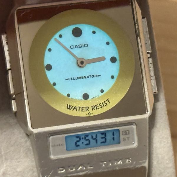 90s Casio FS-01 Dual Time Film Watch Ana/Digi 2301 Slim Vintage Japan ...