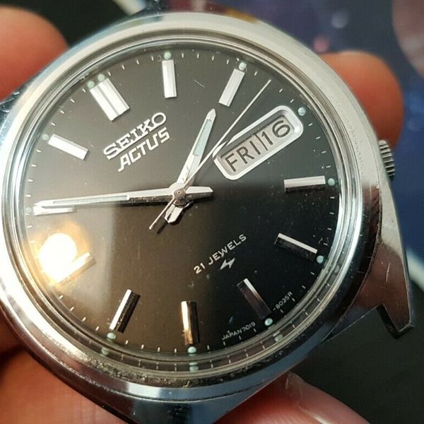SEIKO ACTUS 7019-8010 (1977) - Black Dial, RARE! | WatchCharts Marketplace