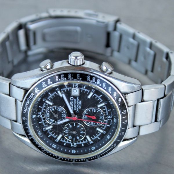 Casio EF-503 Edifice WR100M Analog Chronograph Mens Diver Watch AS-IS ...