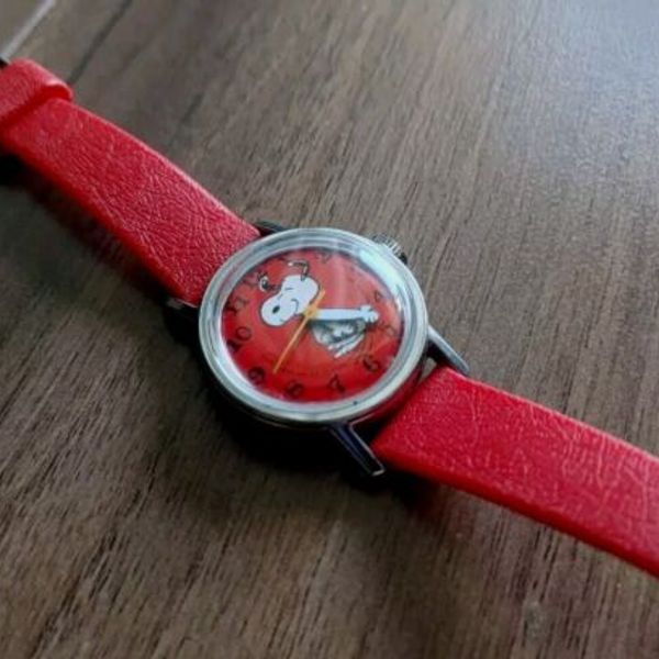 1965 Timex Snoopy Watch - Peanuts 1958 - Red Dial - Serviced & Runs ...
