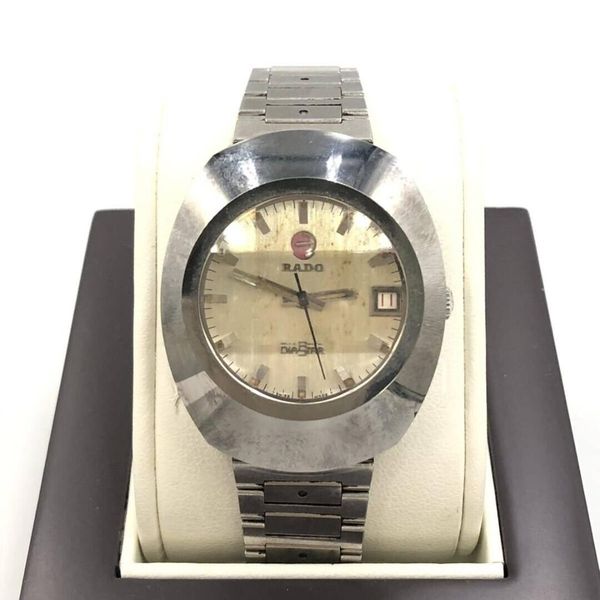 Rado Diaster Watch Men's Silver Dial Date Swiss Made Tonneau Vintage ...