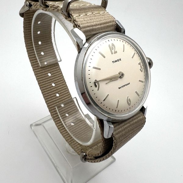 Vintage Timex Silver Men's Watch nato strap | WatchCharts Marketplace