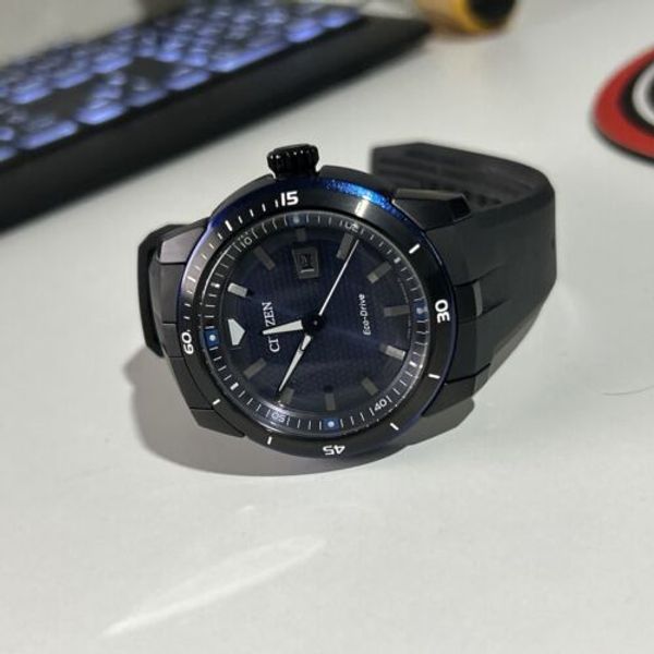 Citizen Eco Drive Wristwatch J810 Solar Ecosphere Black Silicon Golf ...